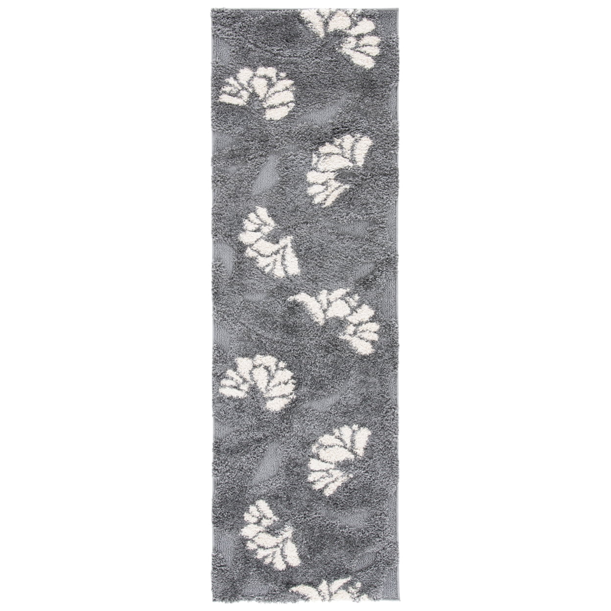 SAFAVIEH Florida Teodor Floral Shag Area Rug, Grey/Beige, 6' x 9 ...