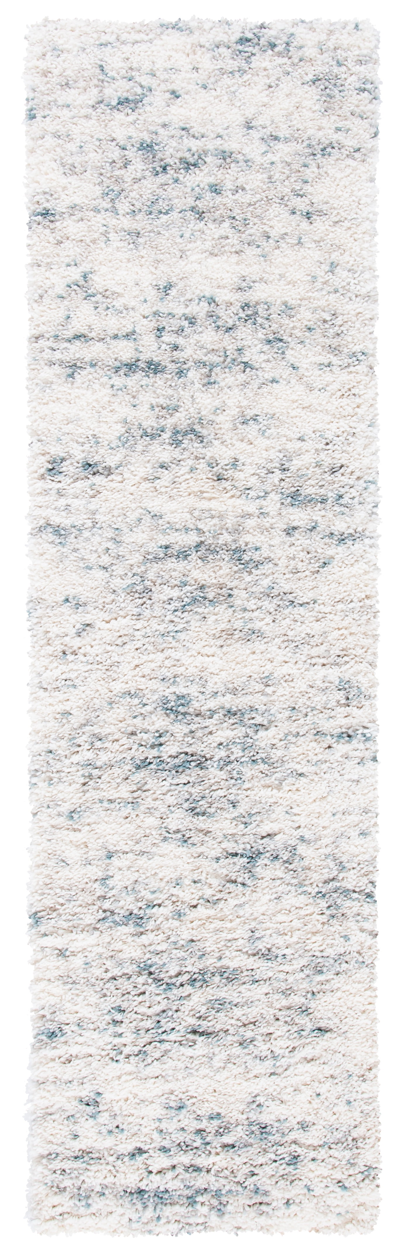 SAFAVIEH Fontana Darian Abstract Shag Runner Rug, Ivory/Teal, 2'3" x 6 ...