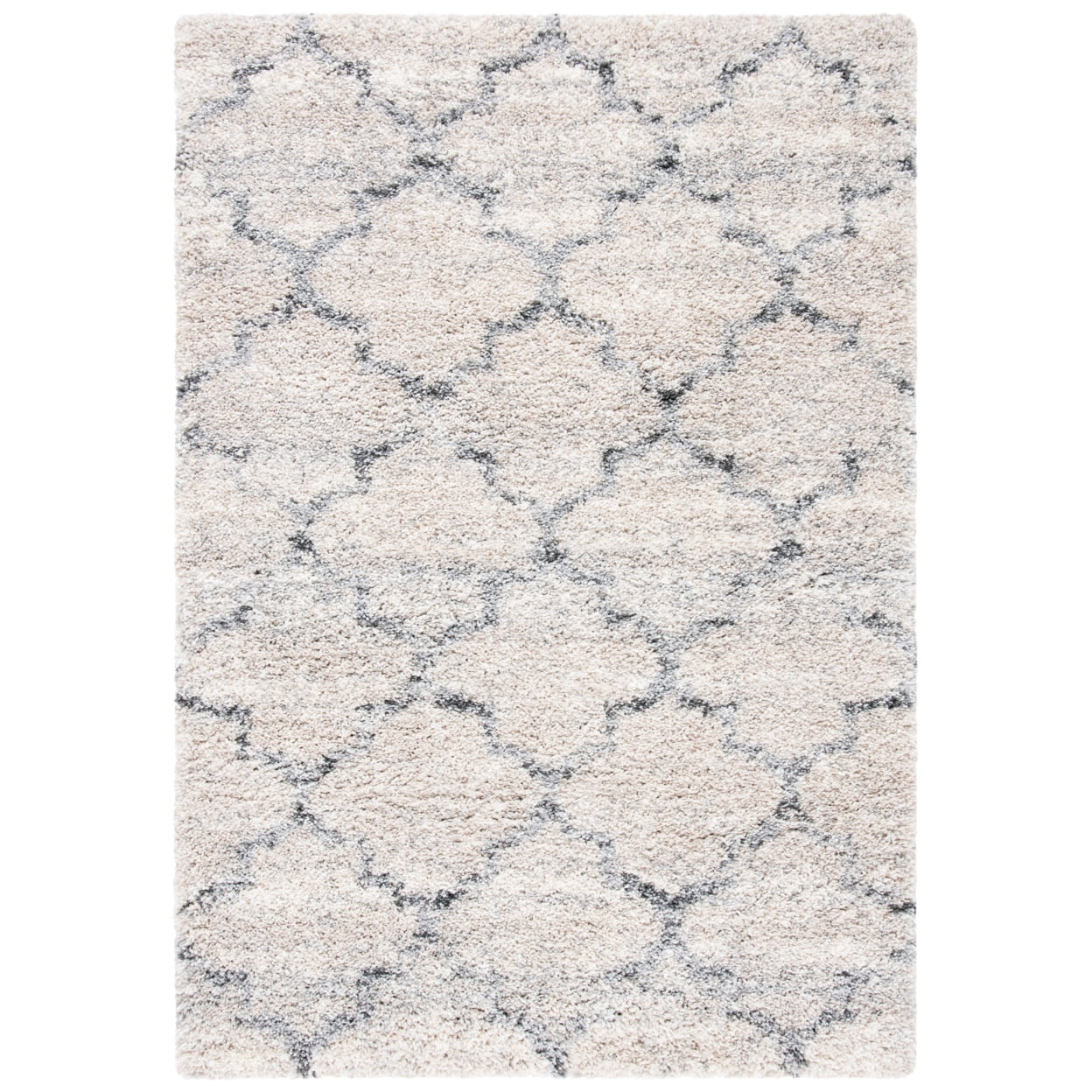 SAFAVIEH Fontana Darion Damask Shag Area Rug, Grey/Ivory, 8' x 10 ...