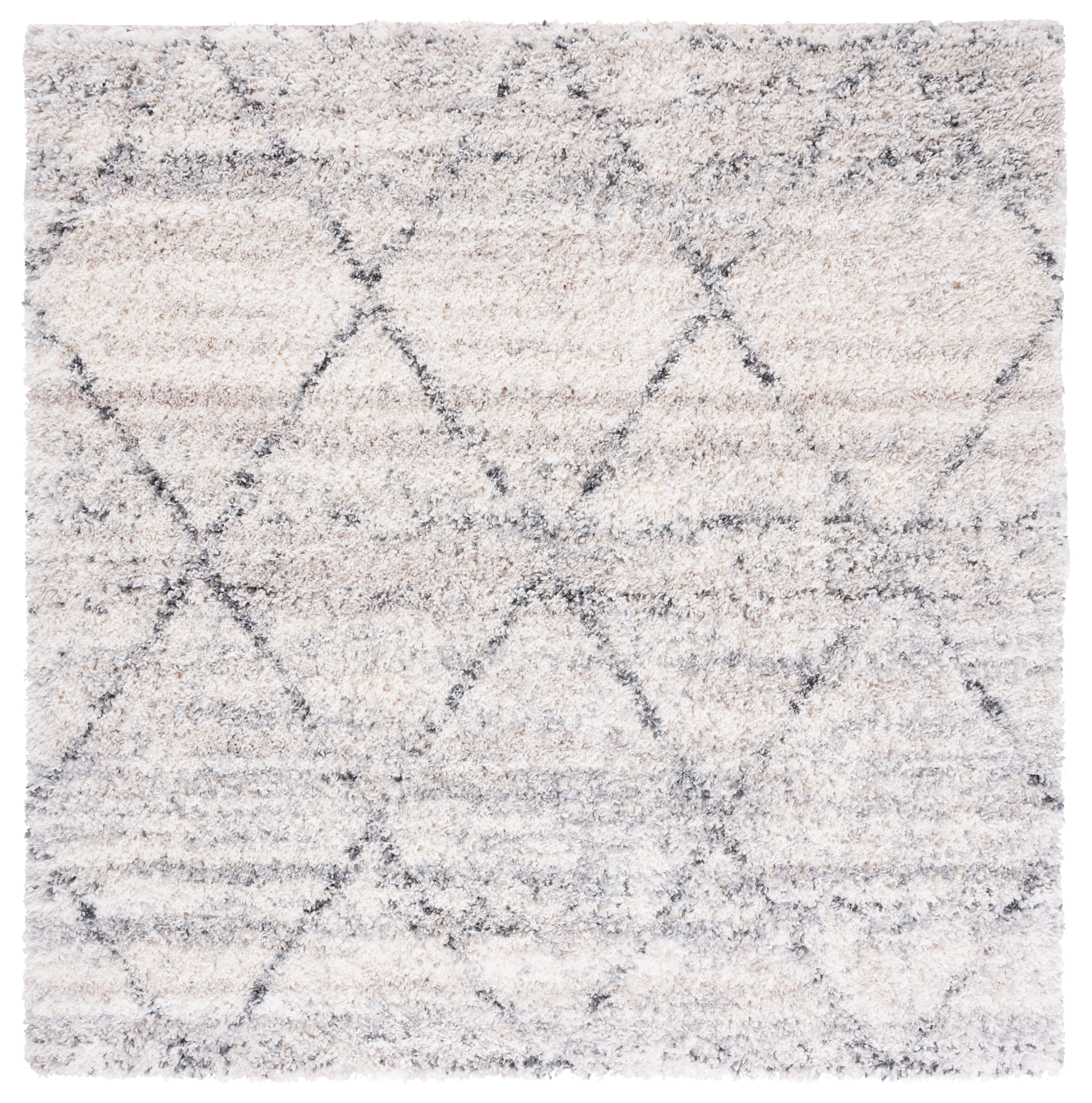 SAFAVIEH Fontana Shag Darina Diamond Plush Area Rug, Grey/Ivory, 12' x ...