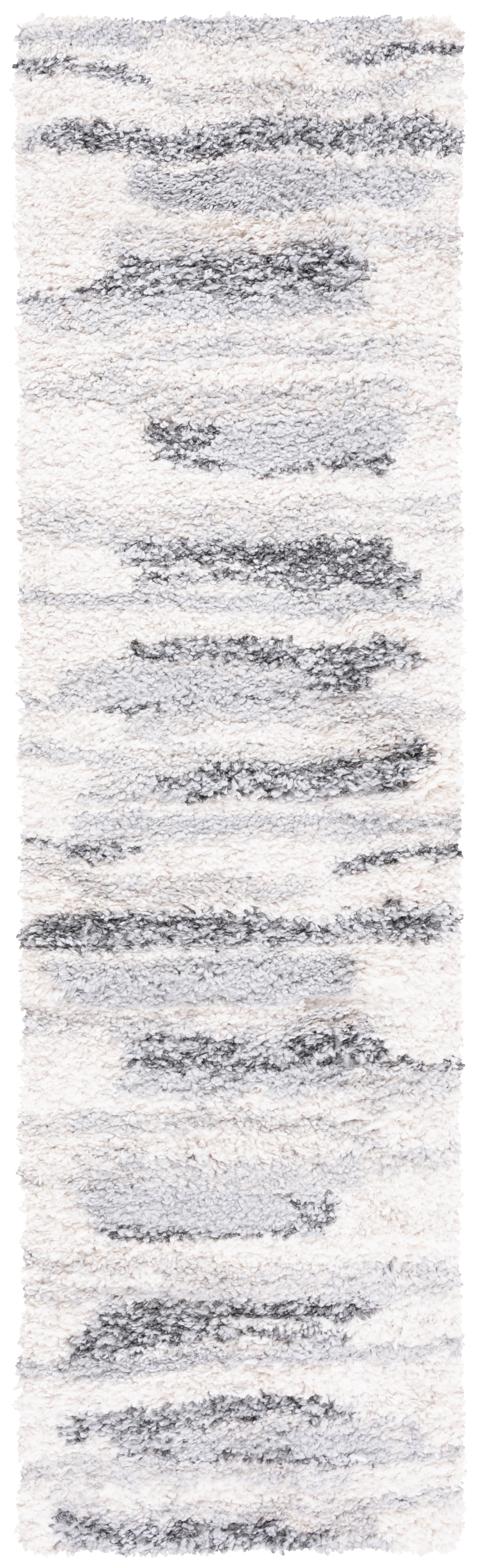 SAFAVIEH Fontana Shag Darius Abstract Plush Runner Rug, Grey/Ivory, 2'3 ...