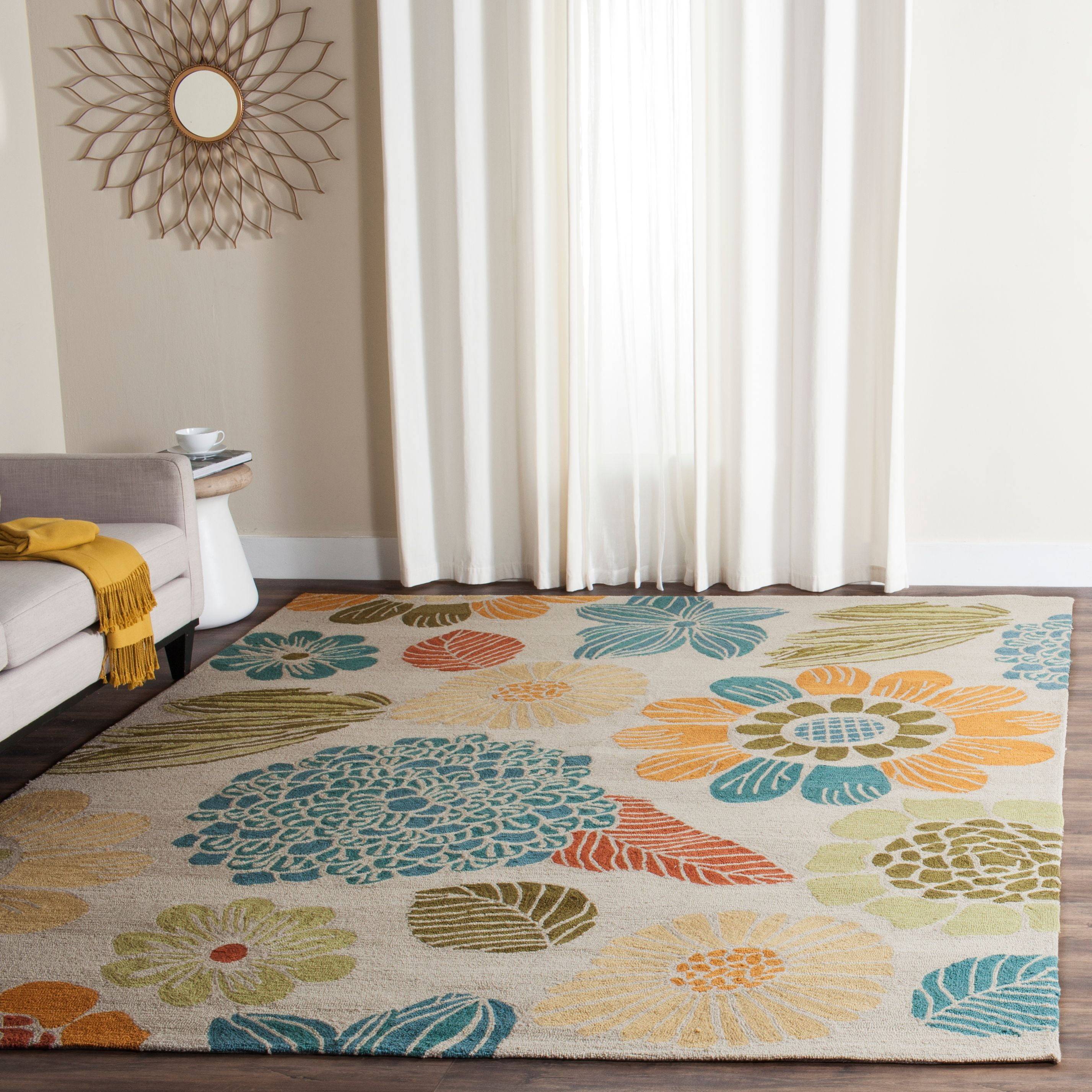SAFAVIEH Four Seasons Daria Abstract Area Rug, Ivory, 8' x 10 ...