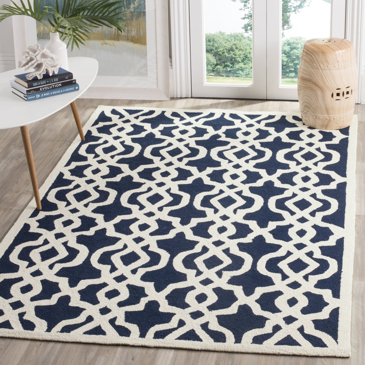 SAFAVIEH Four Seasons Jepson Abstract Geometric Area Rug, Navy/Ivory, 8 ...