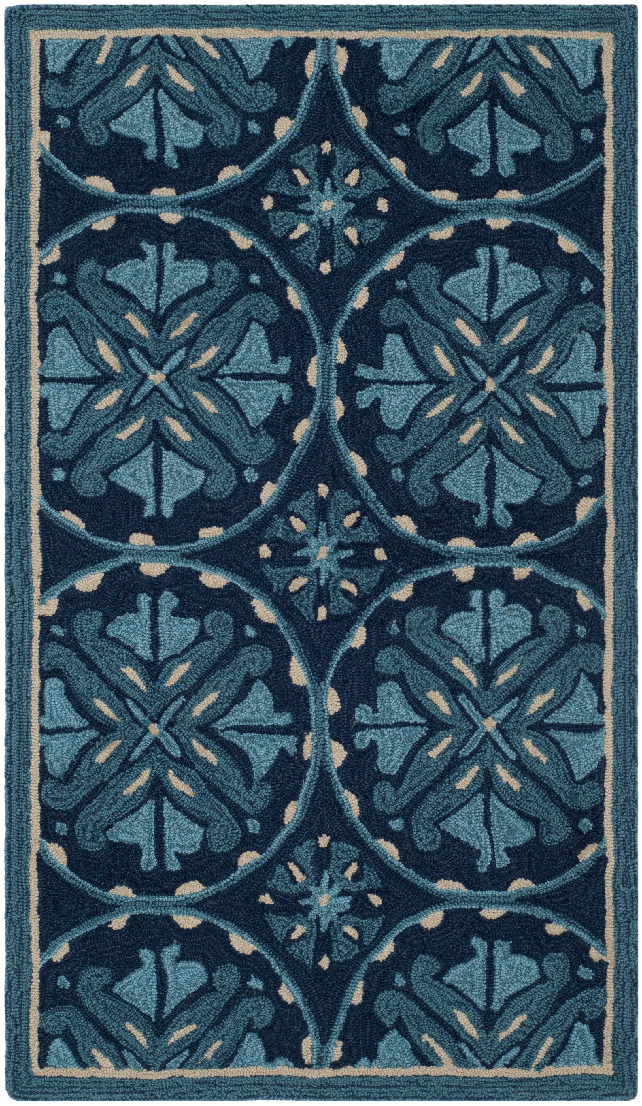 SAFAVIEH Four Seasons Saranna Geometric Area Rug, Blue/Multi, 2'3" x 3 ...