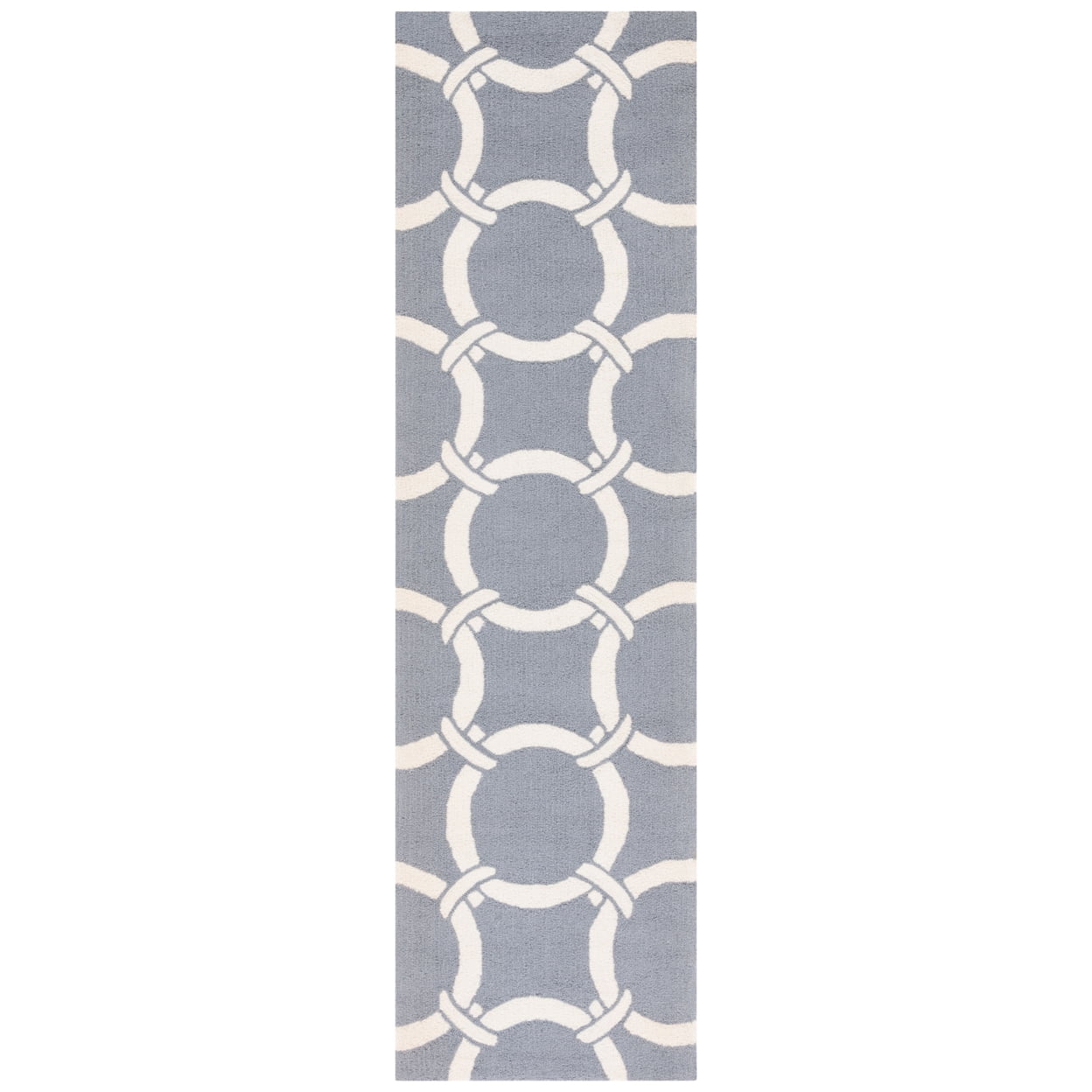 SAFAVIEH Four Seasons Soren Geometric Polyester Runner Rug, Grey/Ivory ...