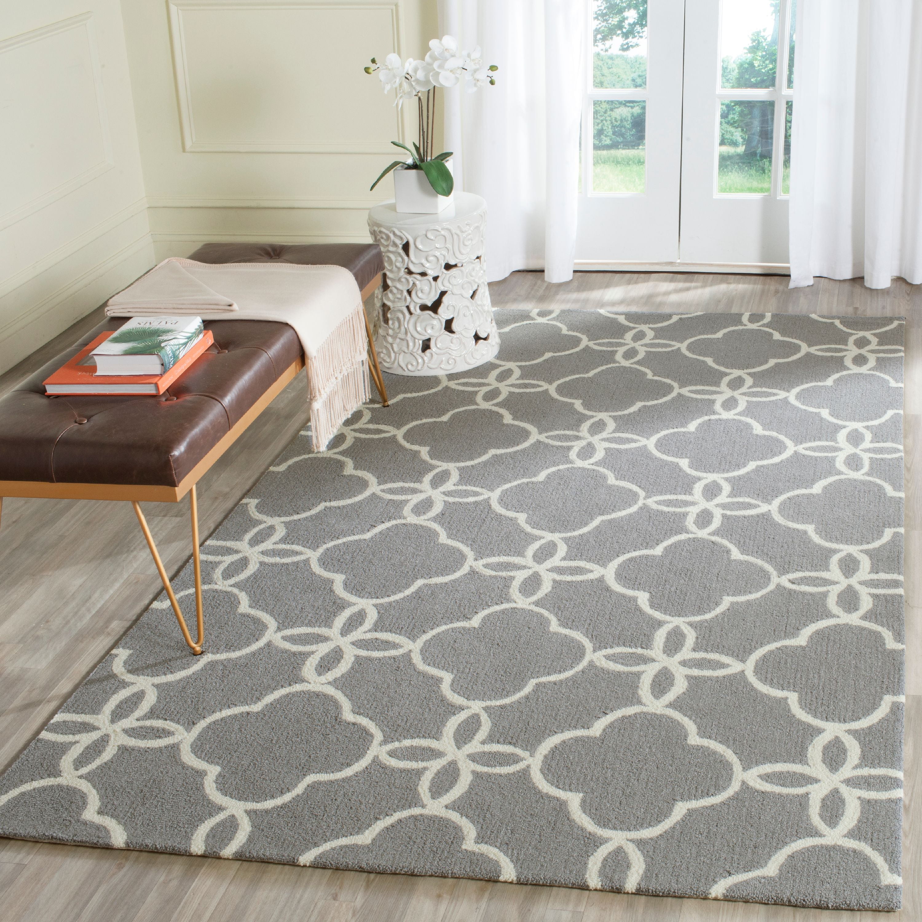 SAFAVIEH Four Seasons Vaska Geometric Area Rug, Grey/Ivory, 5' x 8 ...