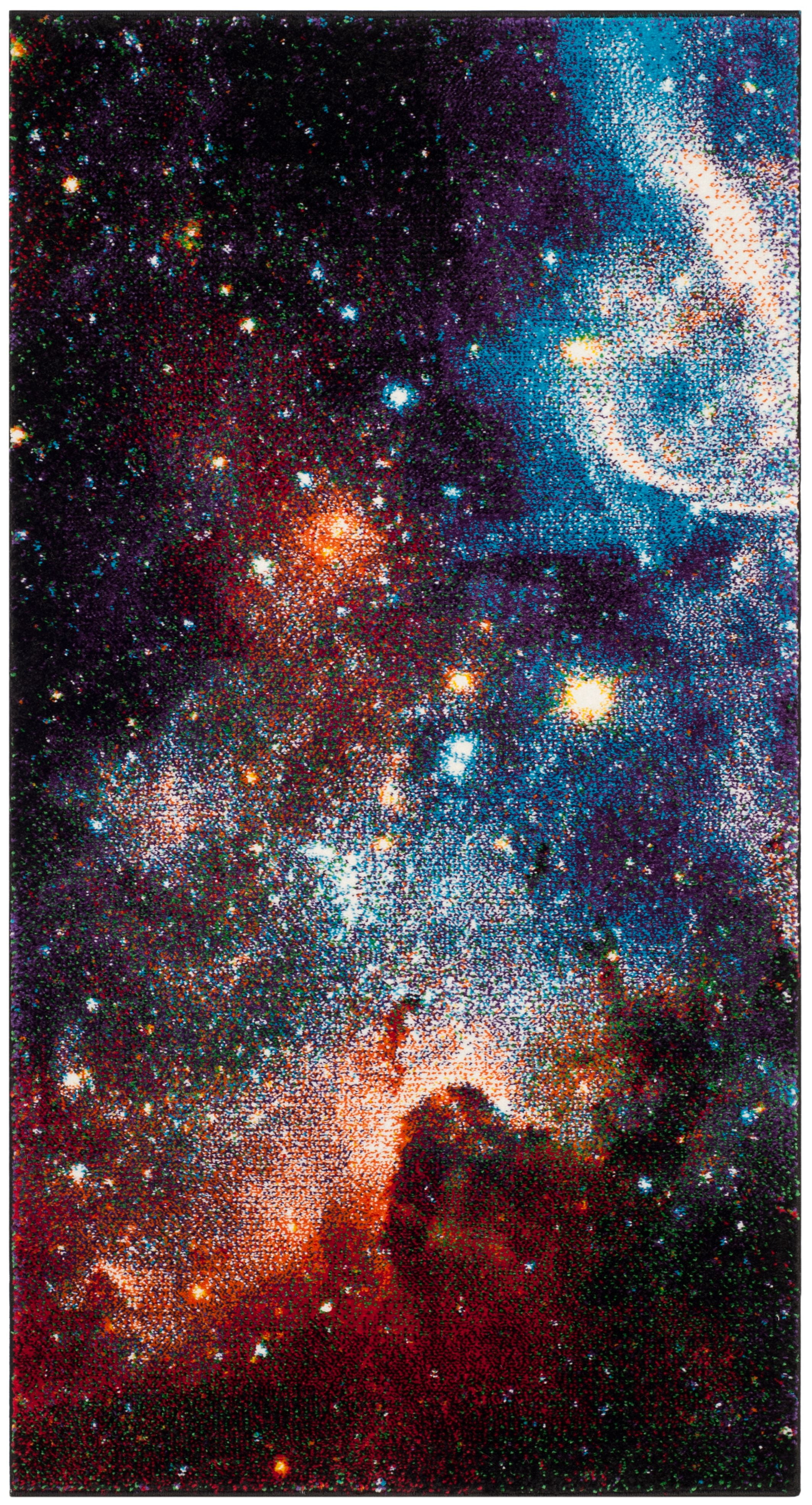SAFAVIEH Galaxy Kalden Astronomy Area Rug, Purple/Multi, 2'7" x 5 ...