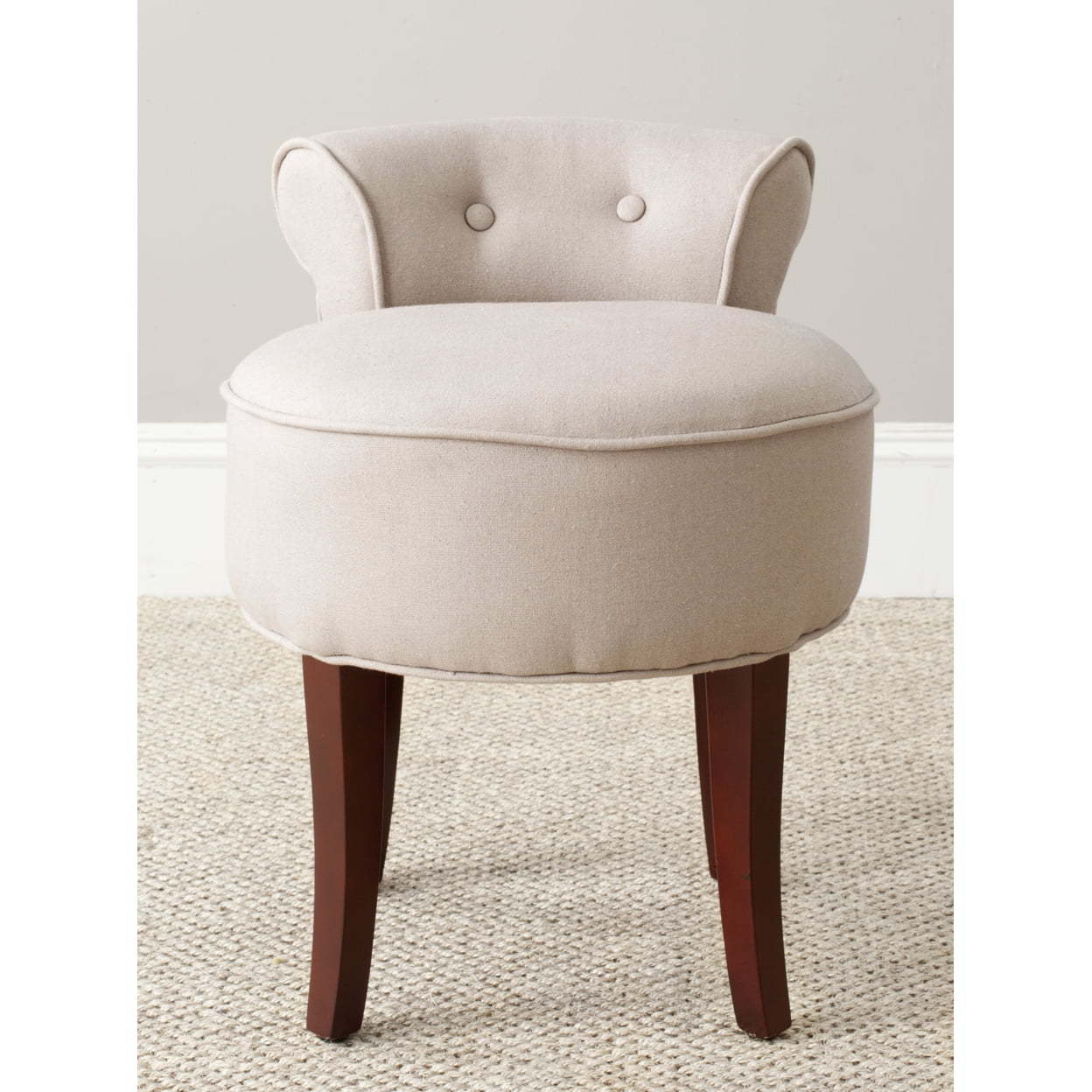 SAFAVIEH Georgia Vanity Stool Taupe - Walmart.com