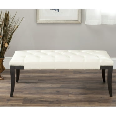 SAFAVIEH Pim Small Rectangle Bench With Arms White / Chrome - Walmart.com