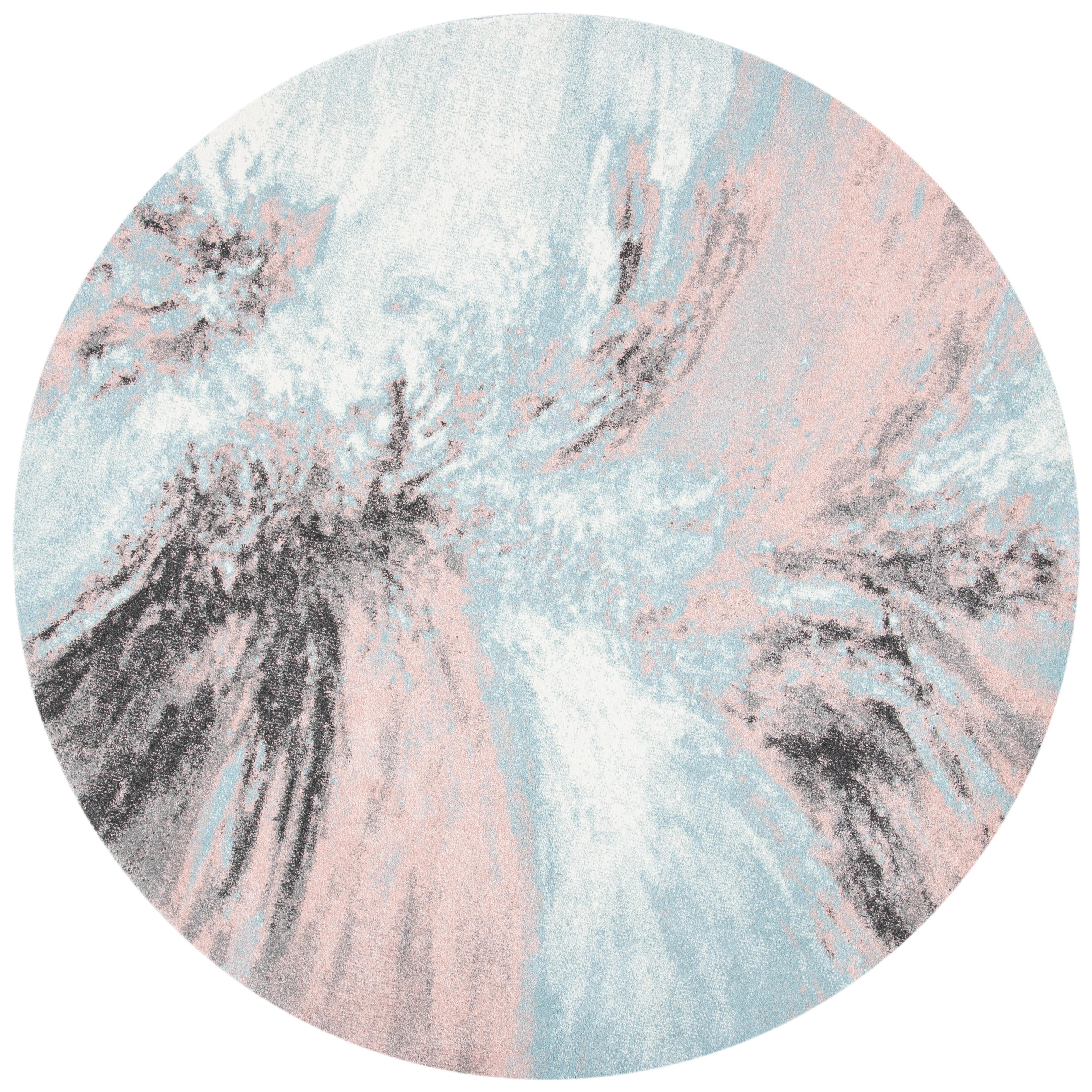 SAFAVIEH Glacier Katelynn Abstract Area Rug, Pink/Blue, 5'3" x 5'3 ...
