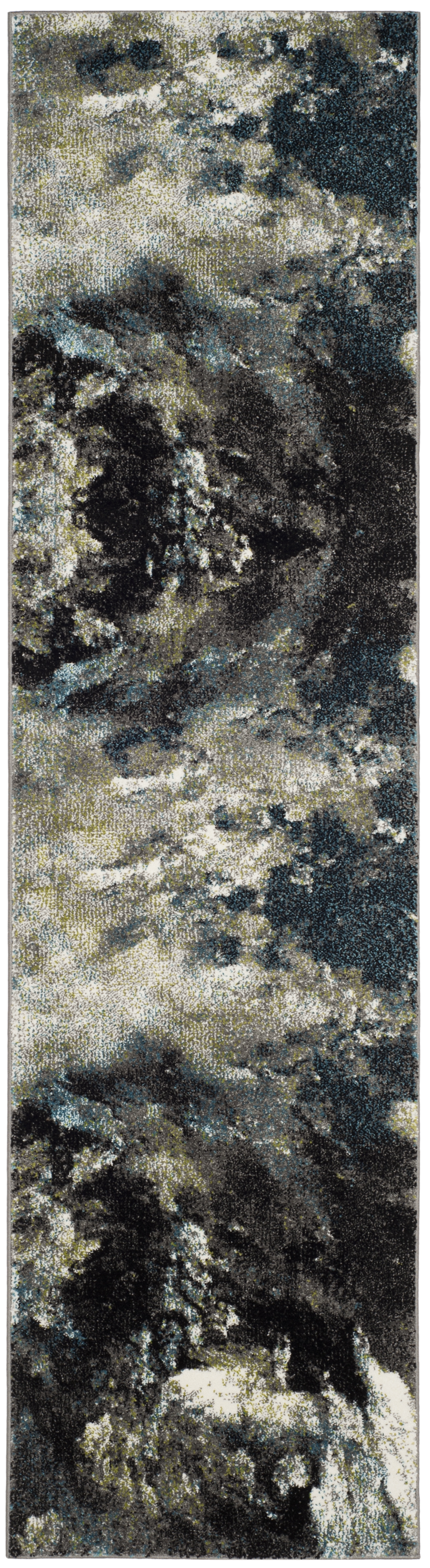 SAFAVIEH Glacier Landen Abstract Runner Rug, Blue/Multi, 2'3" x 12 ...
