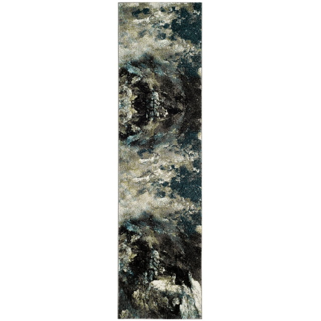 SAFAVIEH Glacier Landen Abstract Runner Rug, Blue/Multi, 2'3" x 8 ...
