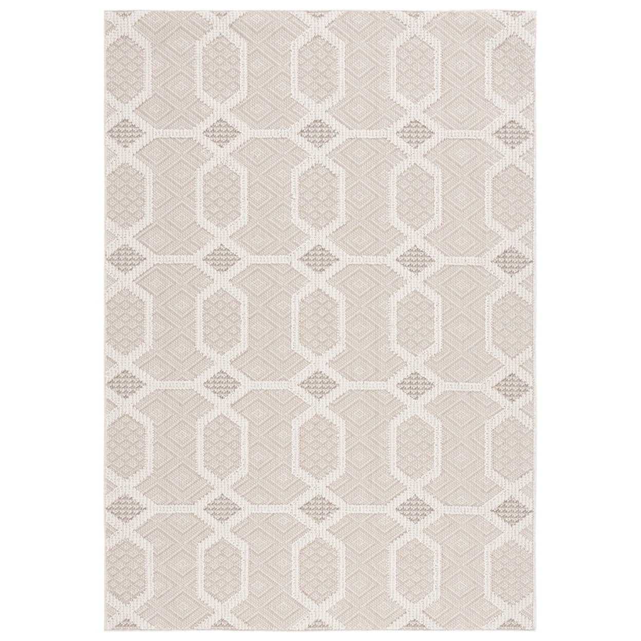 SAFAVIEH Global Guliana Geometric Indoor/Outdoor Area Rug, Beige/Ivory ...