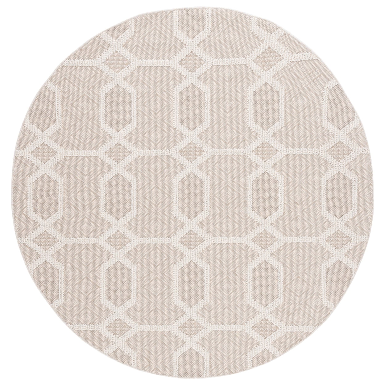 SAFAVIEH Global Guliana Geometric Area Rug, Beige/Ivory, 6'7" x 6'7 ...