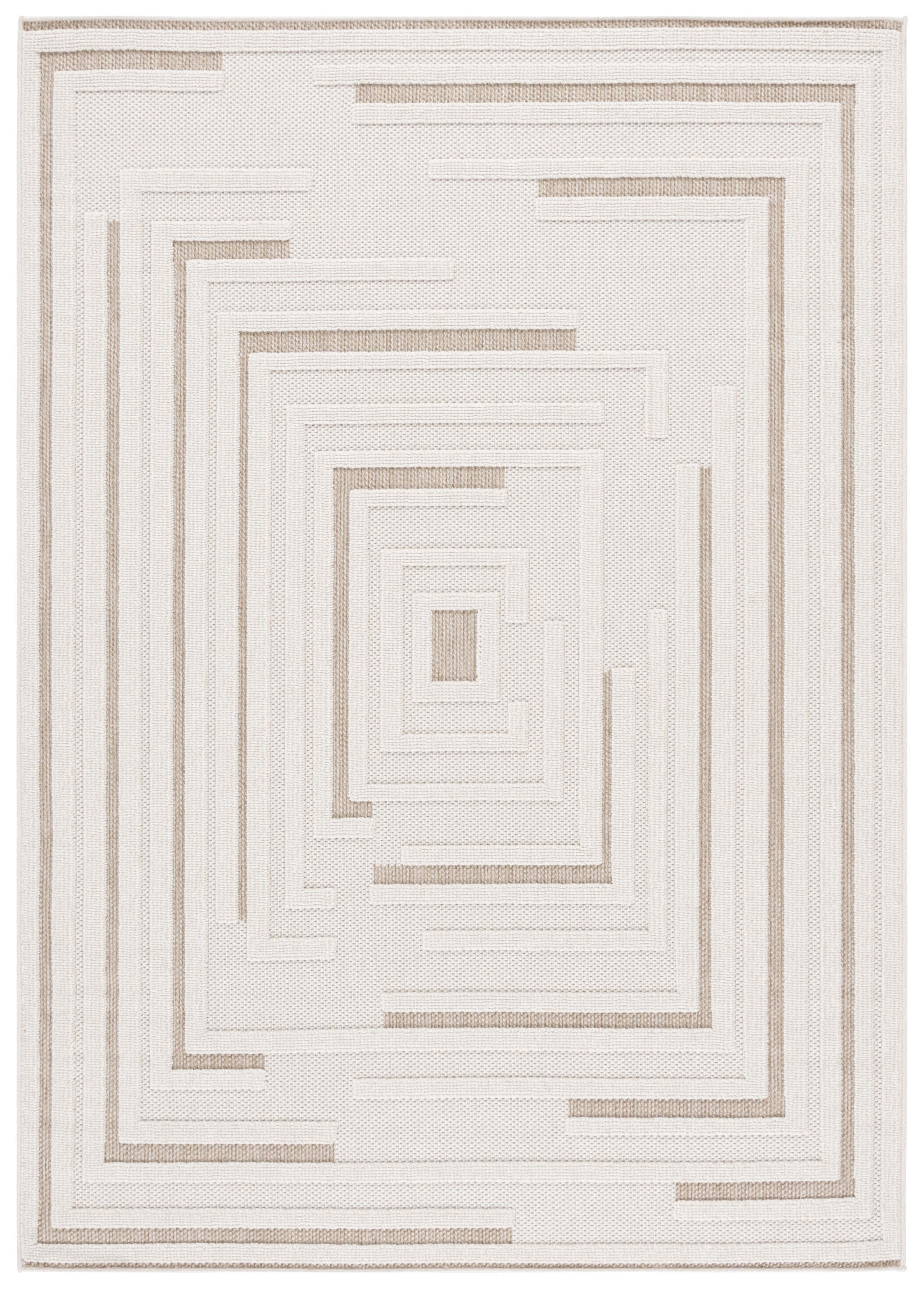 SAFAVIEH Global Roswell Geometric Indoor/Outdoor Area Rug, Light Beige ...