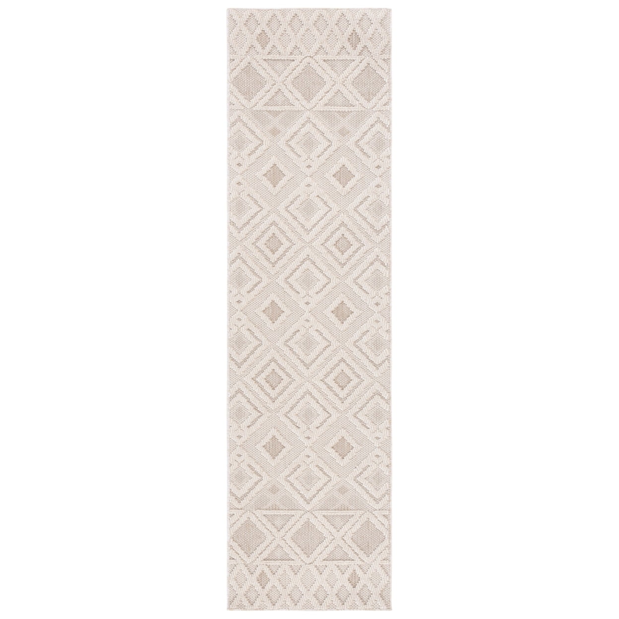 SAFAVIEH Global Saffron Diamond Runner Rug, Beige/Ivory, 2'2" x 8 ...