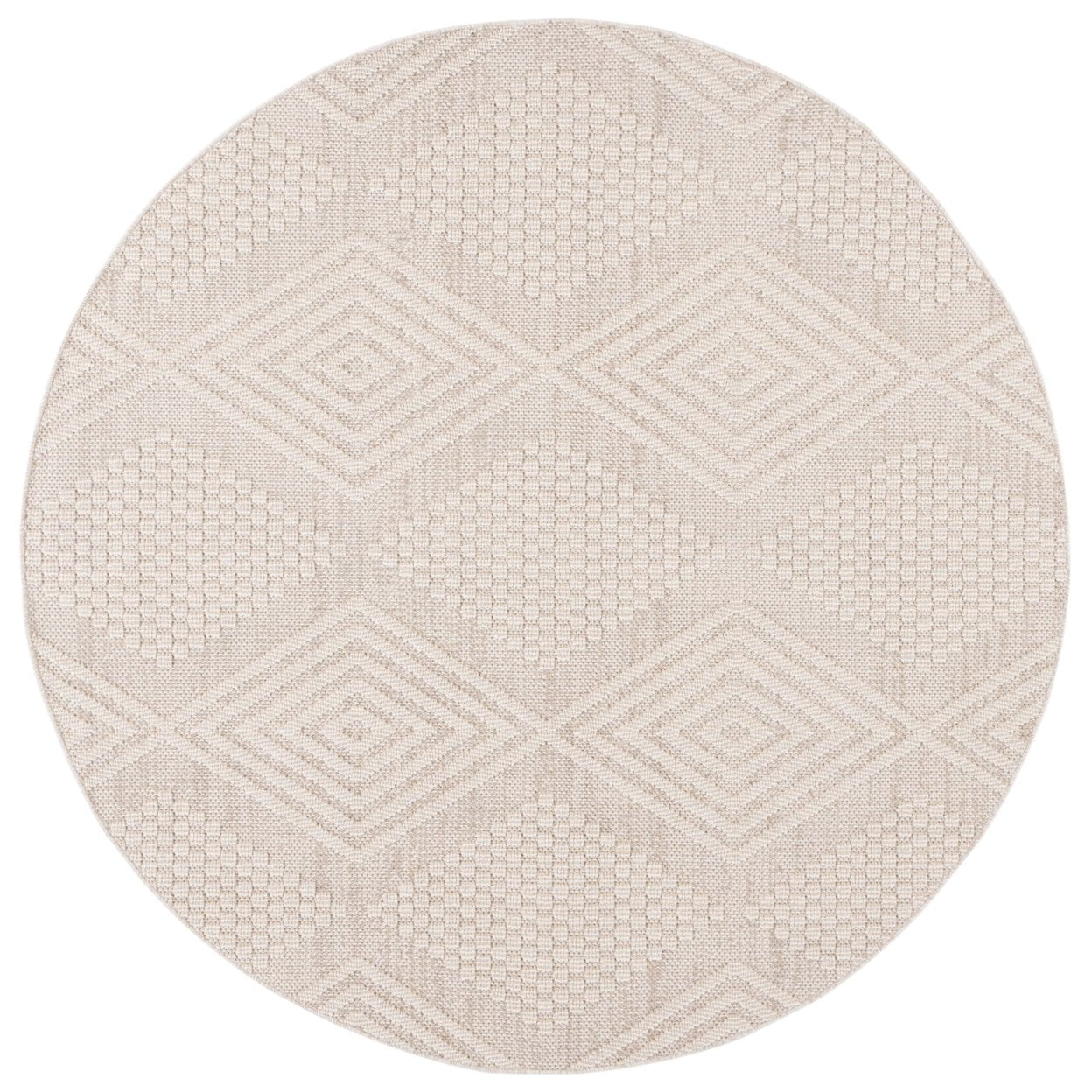 SAFAVIEH Global Zander Diamond Indoor/Outdoor Area Rug, Beige/Ivory, 6 ...
