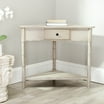 SAFAVIEH Gomez Corner Table With Storage Drawer Distressed Cream ...