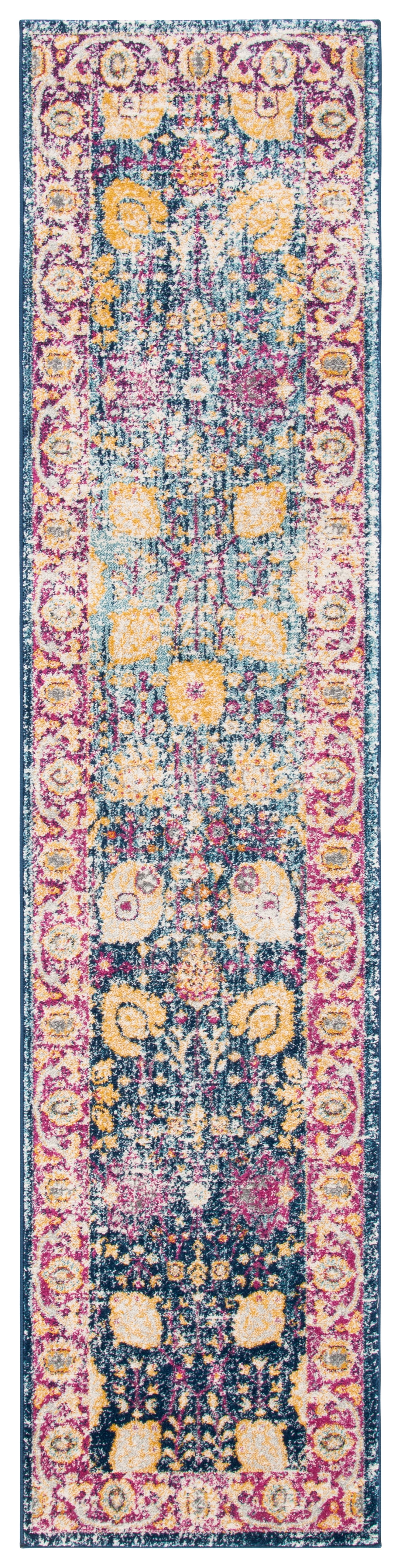 SAFAVIEH Granada Blair Oriental Runner Rug, Blue/Fuchsia, 2'2" x 7 ...