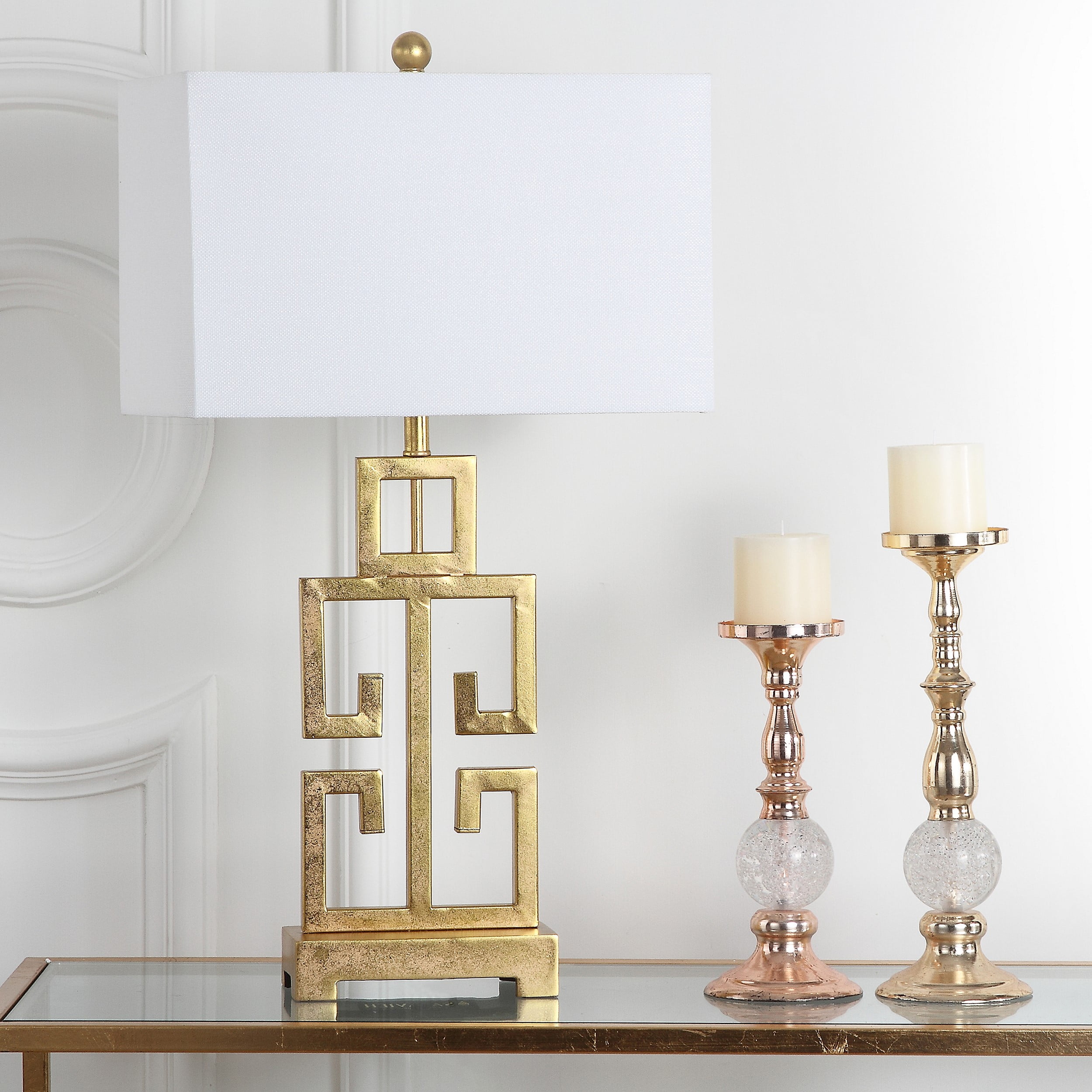 SAFAVIEH Greek Key Table Lamp | Gold | - Walmart.com