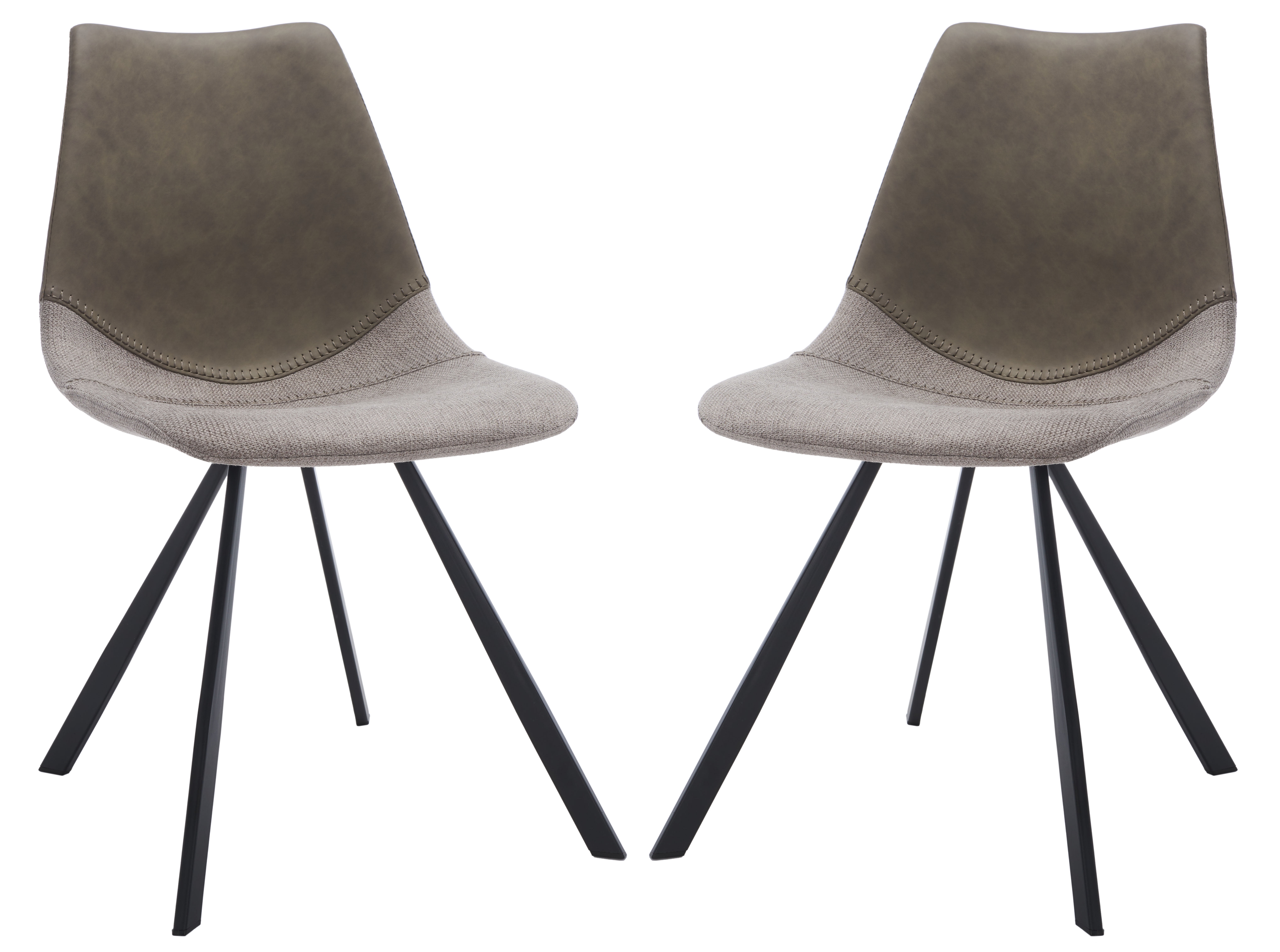 SAFAVIEH Greer Modern Tufted Dining Chair, Grey, Set of 2 (23.8 in. W x ...
