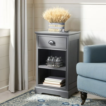 SAFAVIEH Candence Nautical Cross Back End Table, Slate Teal - Walmart.com