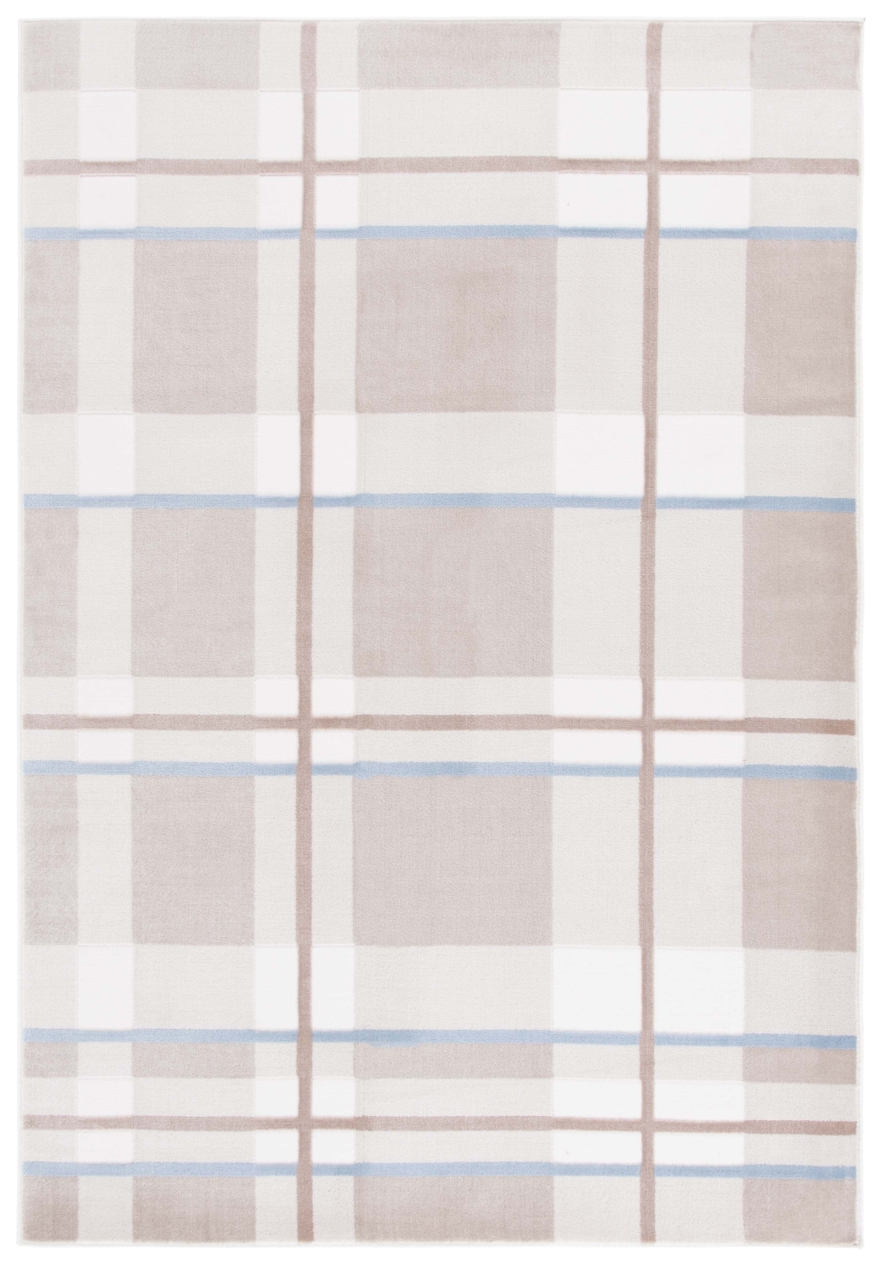 SAFAVIEH Groove Dayna Plaid Area Rug, Beige/Light Blue, 9' x 12 ...
