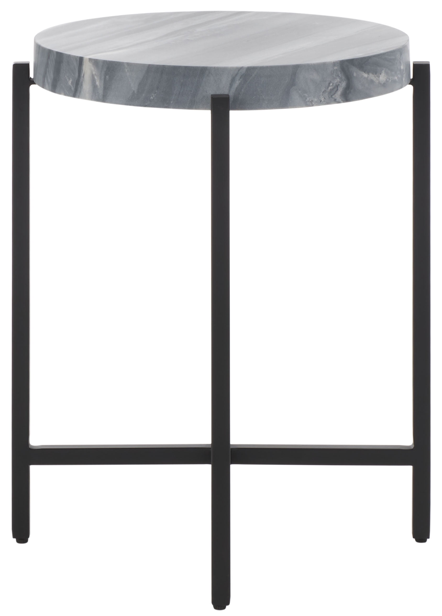 SAFAVIEH Gustavia 23 Round End Table - Grey Marble/Black - Walmart.com
