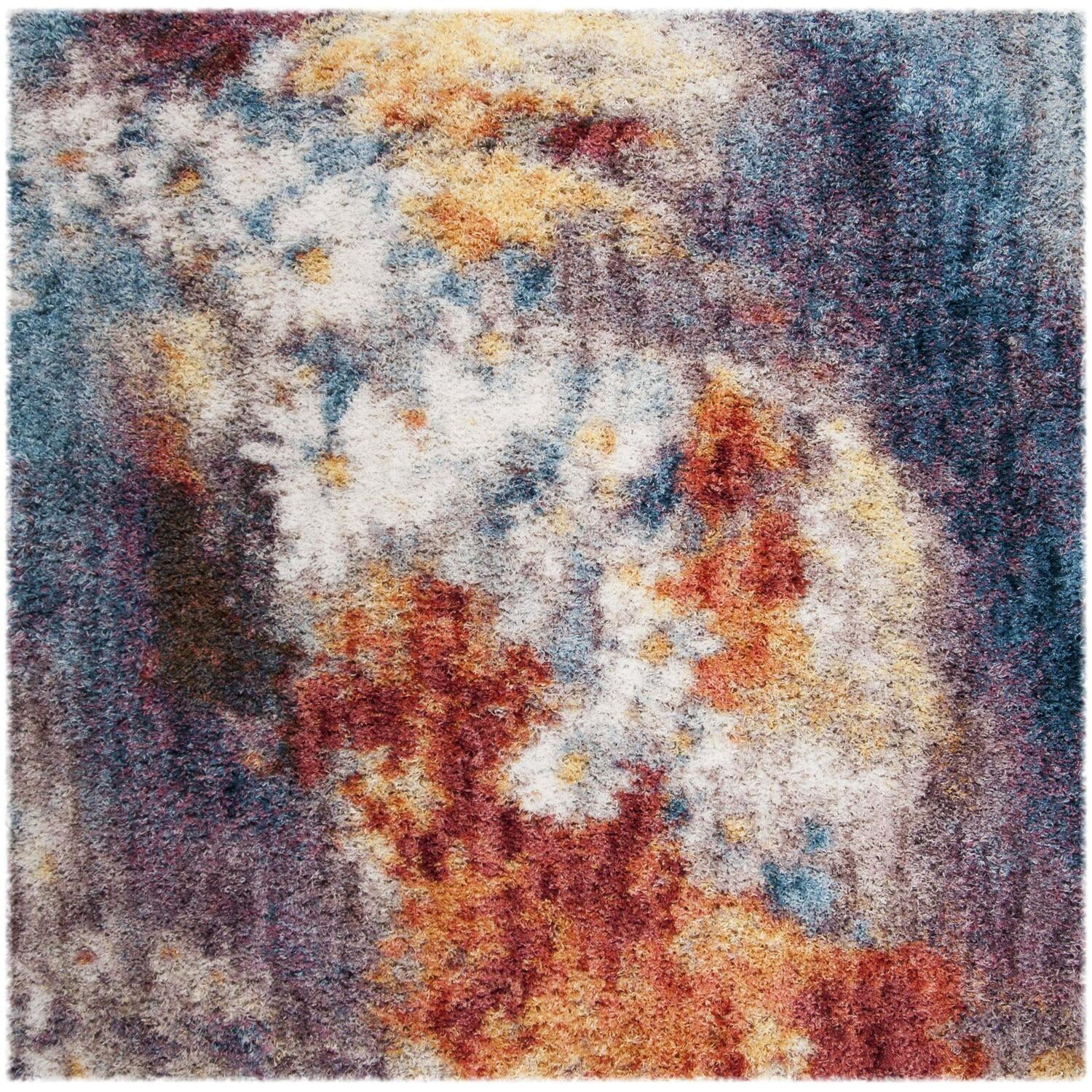 SAFAVIEH Gypsy Ulric Abstract Area Rug, Rust/Ivory, 6'7" x 6'7" Square ...