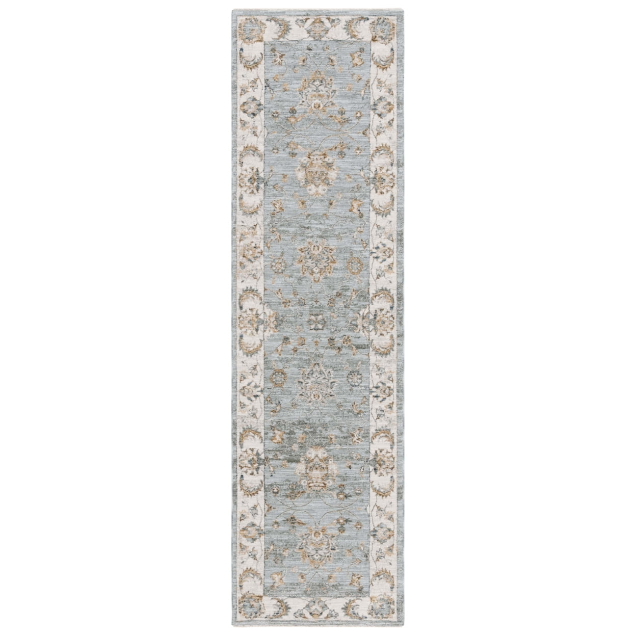 SAFAVIEH Hamilton Finnian Oriental Polyester Runner Rug, Blue/Gold, 2'2 ...