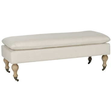 SAFAVIEH Melanie Upholstered Extended Bench, Maize/Beige - Walmart.com