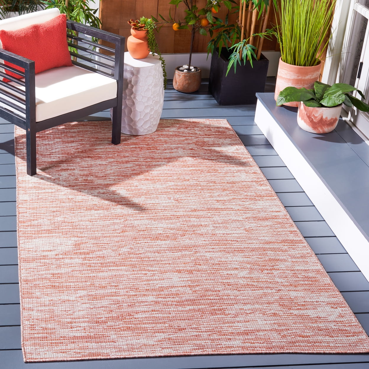 SAFAVIEH Hampton Karaugh Abstract Indoor/Outdoor Area Rug, Terracotta ...