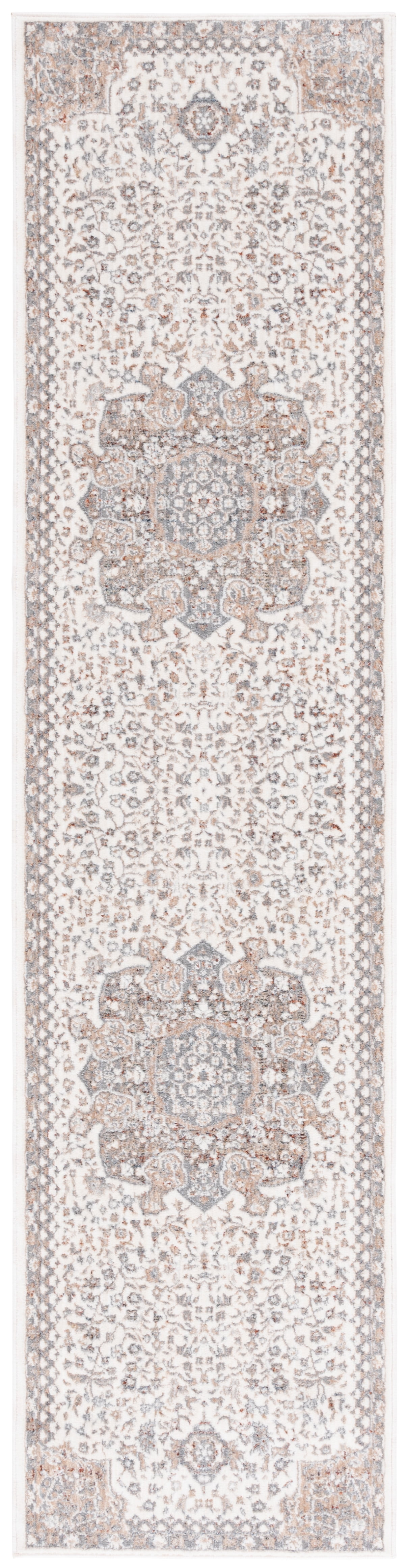 SAFAVIEH Harlow Dahila Traditional Runner Rug, Ivory/Grey Beige, 2' x 8 ...