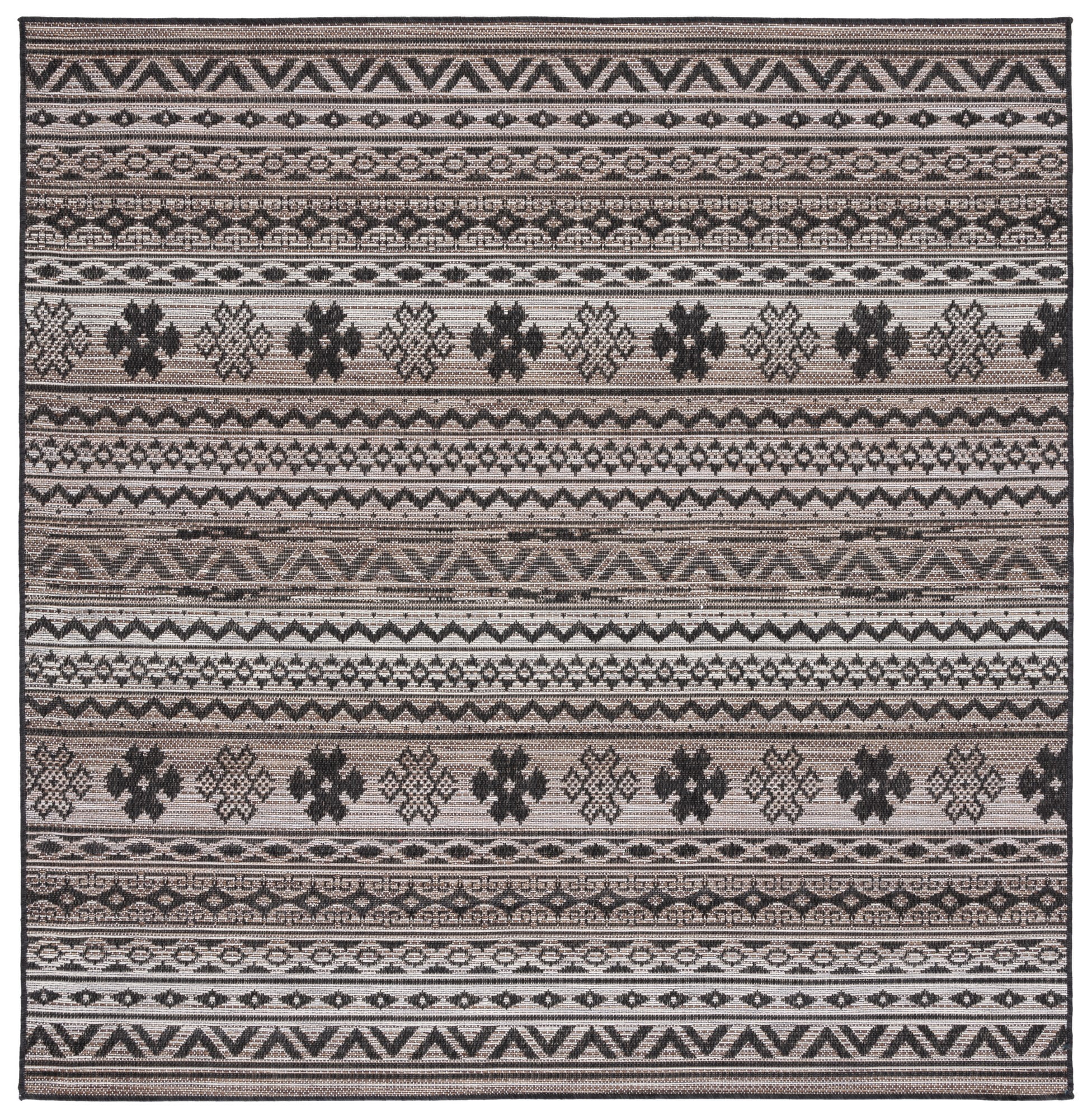 SAFAVIEH Havana Finn Geometric Indoor/Outdoor Area Rug, Brown/Black, 6 ...