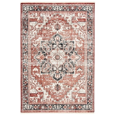 SAFAVIEH Tucson Nazca Traditional Machine Washable Area Rug, 5' x 5 ...
