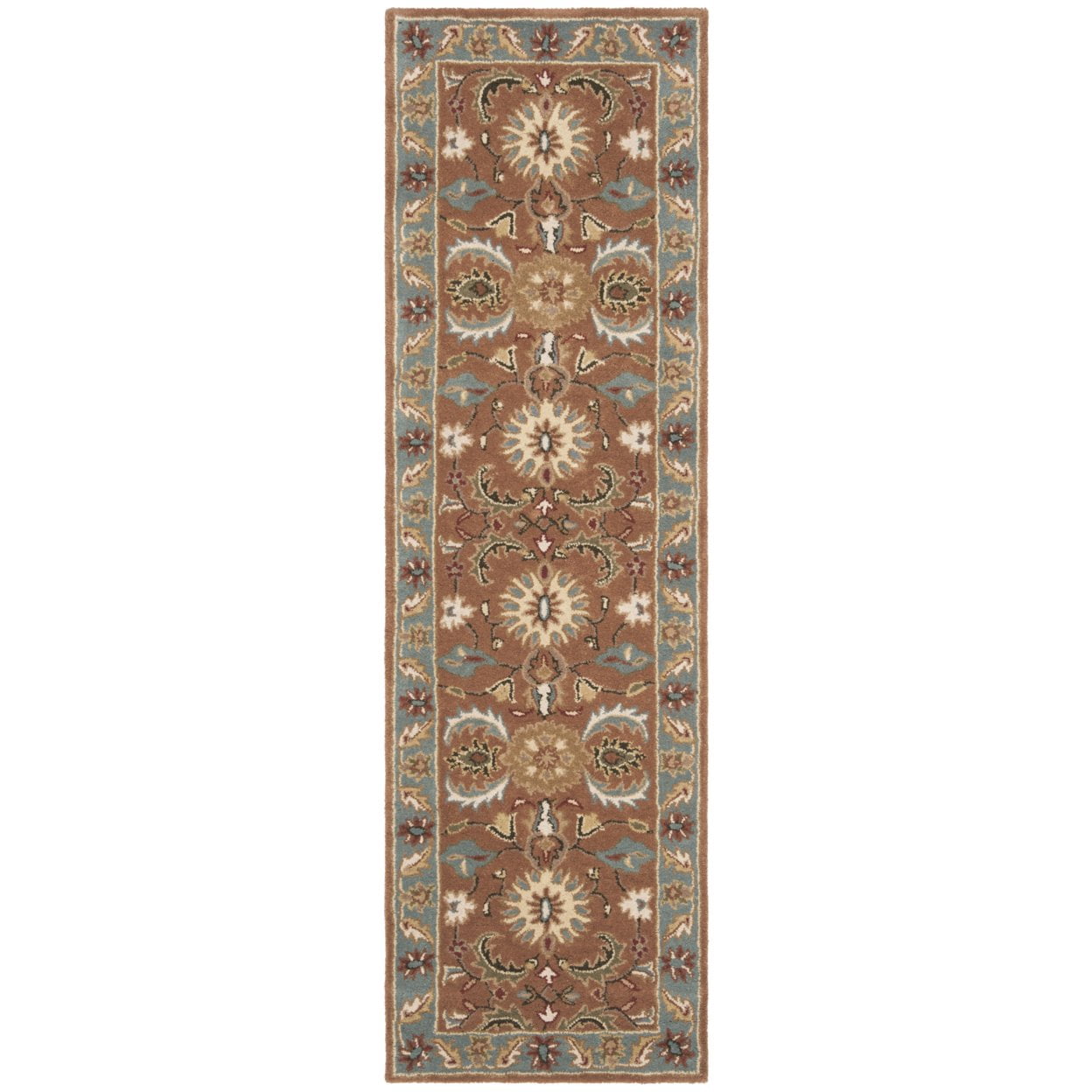 SAFAVIEH Heritage Anglia Traditional Wool Runner Rug, Brown/Blue, 2'3 ...