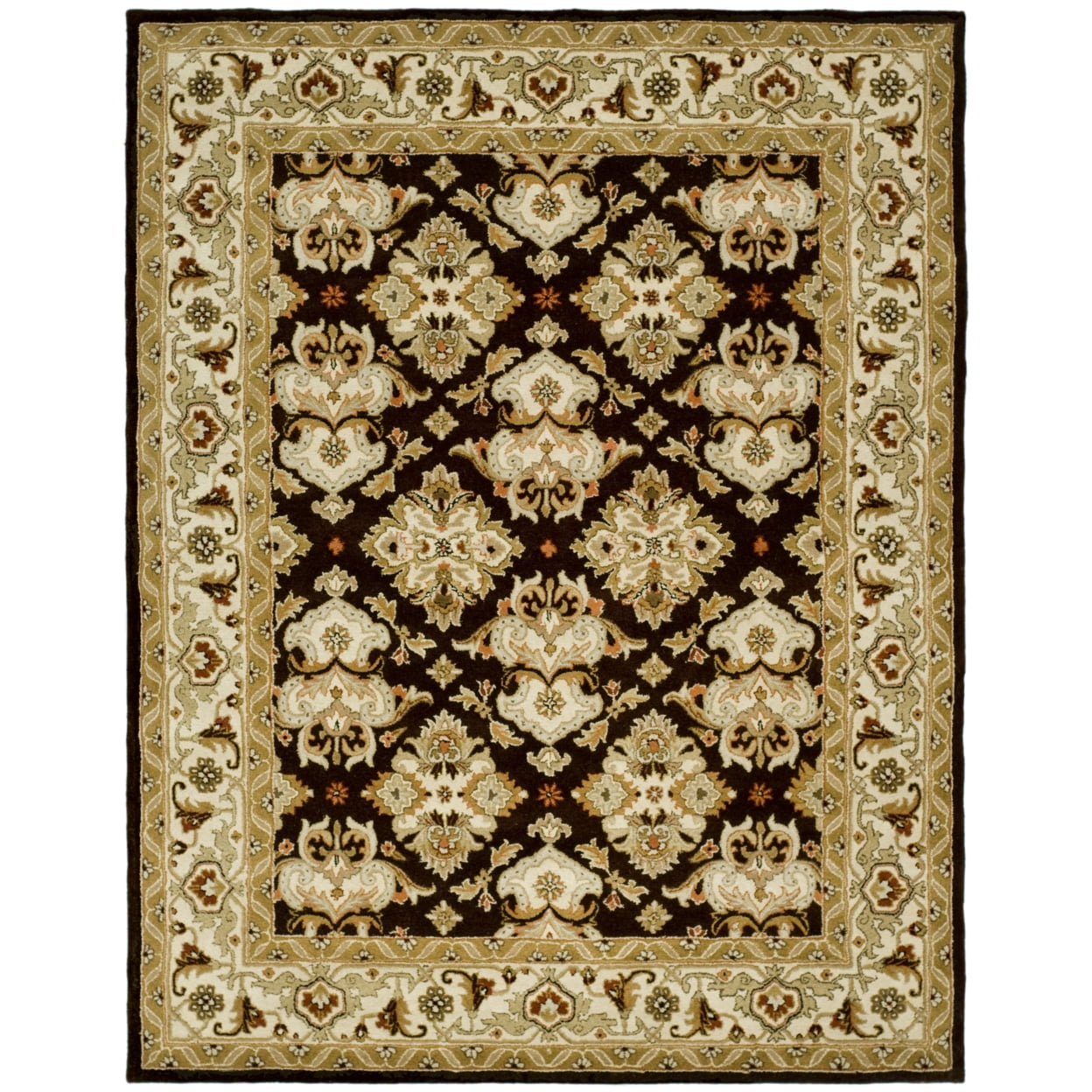 SAFAVIEH Heritage Braganza Oriental Wool Area Rug, Espresso/Ivory, 8' x ...