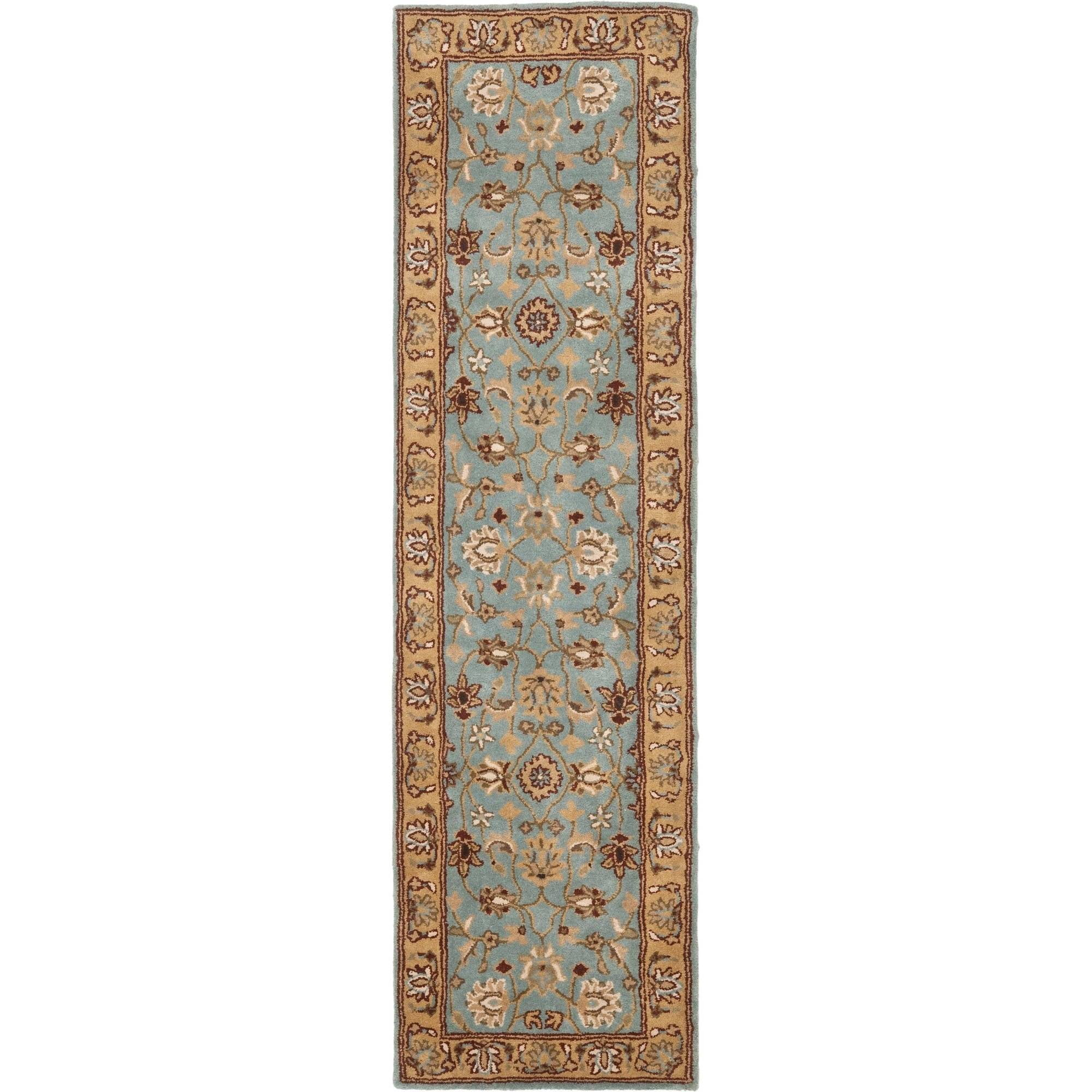SAFAVIEH Heritage Dexter Traditional Wool Runner Rug, Blue/Gold, 2'3