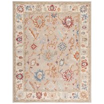 SAFAVIEH Savonnerie Alene Floral Wool Area Rug, Sage/Beige, 5' x 8 ...