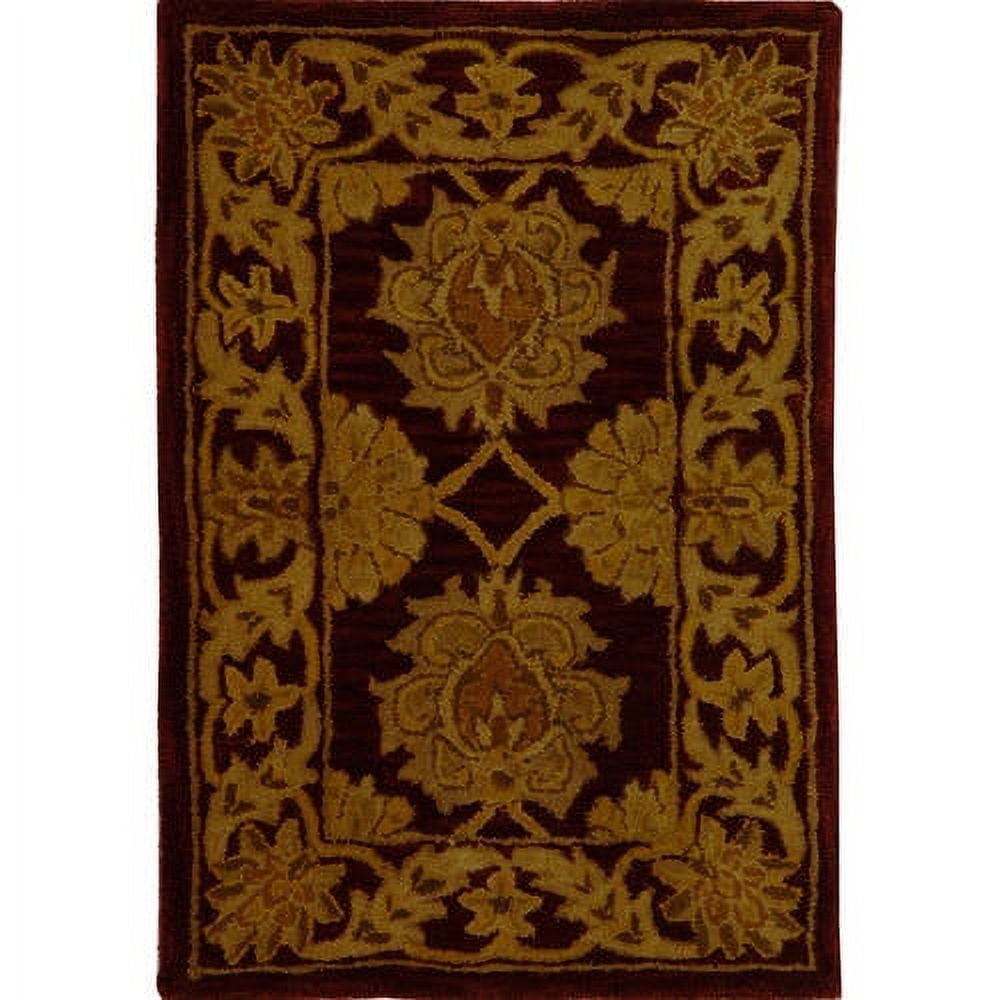 SAFAVIEH Heritage Portmont Traditional Wool Area Rug, Maroon, 2'3" x 4 ...