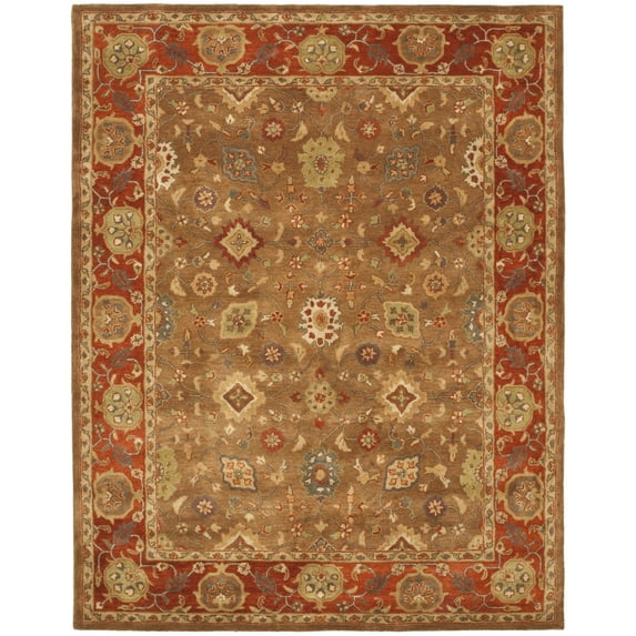 SAFAVIEH Heritage Rothesay Traditional Wool Area Rug, Moss/Rust, 6' x 9 ...