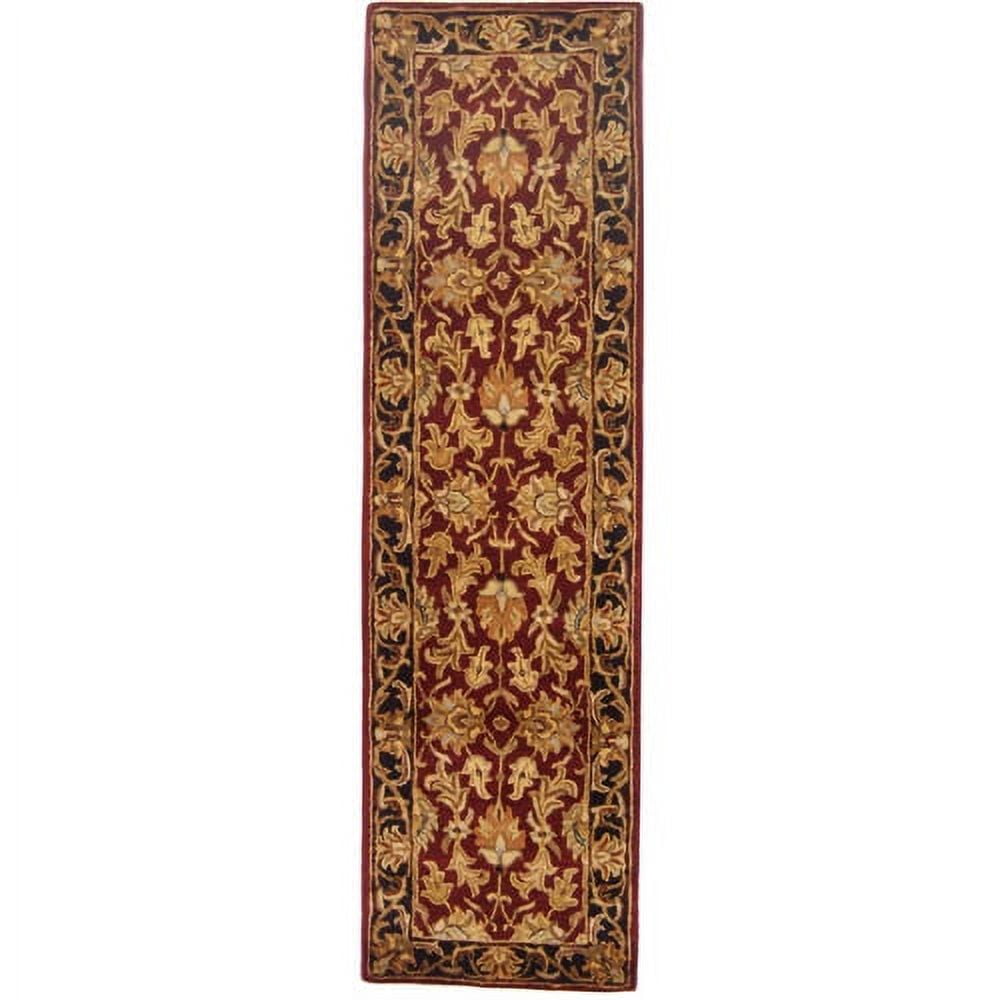SAFAVIEH Heritage Valery Oriental Wool Runner Rug, Red/Black, 2'3" x 6 ...