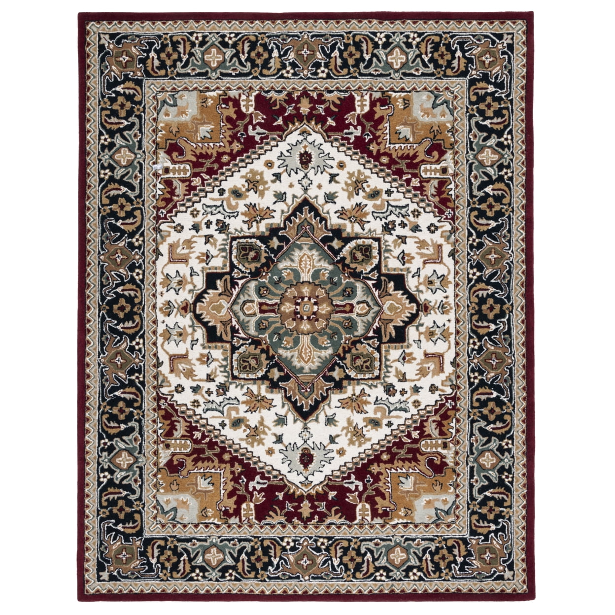 SAFAVIEH Heritage York Oriental Wool Area Rug, Ivory/Red, 11' x 15 ...