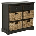 SAFAVIEH Herman Wood Cabinet Furniture, 2-Drawer Storage Unit with 4 ...