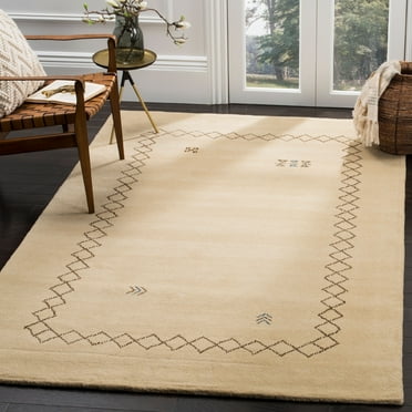 SAFAVIEH Natura Rylan Braided Striped Wool Area Rug, Beige, 3' x 5 ...