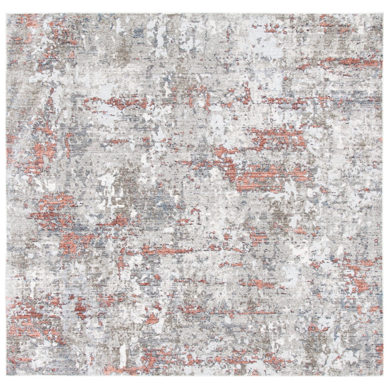 SAFAVIEH History Kalina Distressed Area Rug, Light Grey/Terracotta, 6'7 ...
