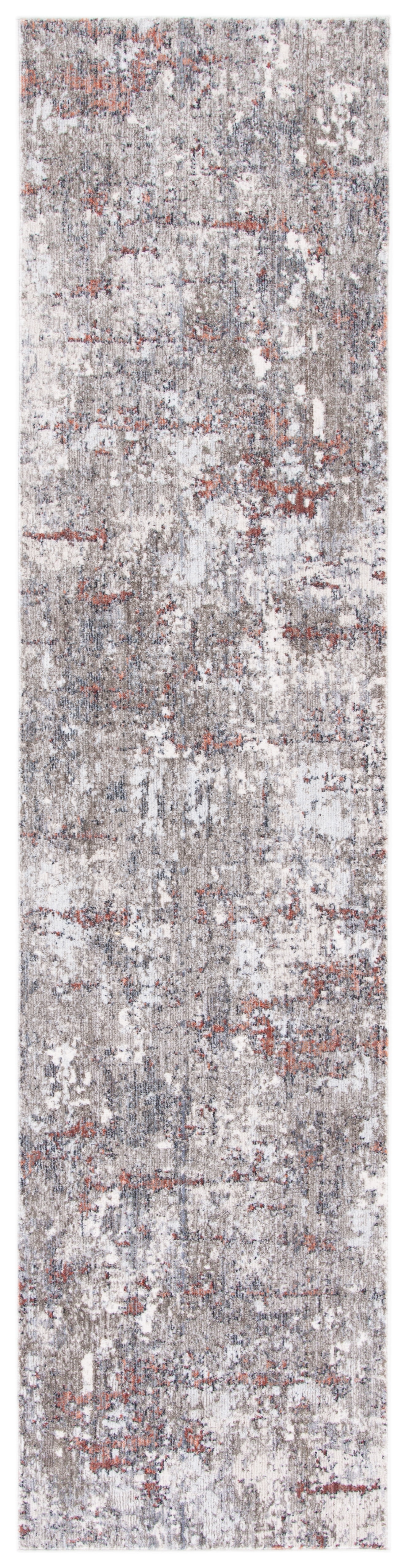SAFAVIEH History Kalina Distressed Runner Rug, Light Grey/Terracotta, 2 ...