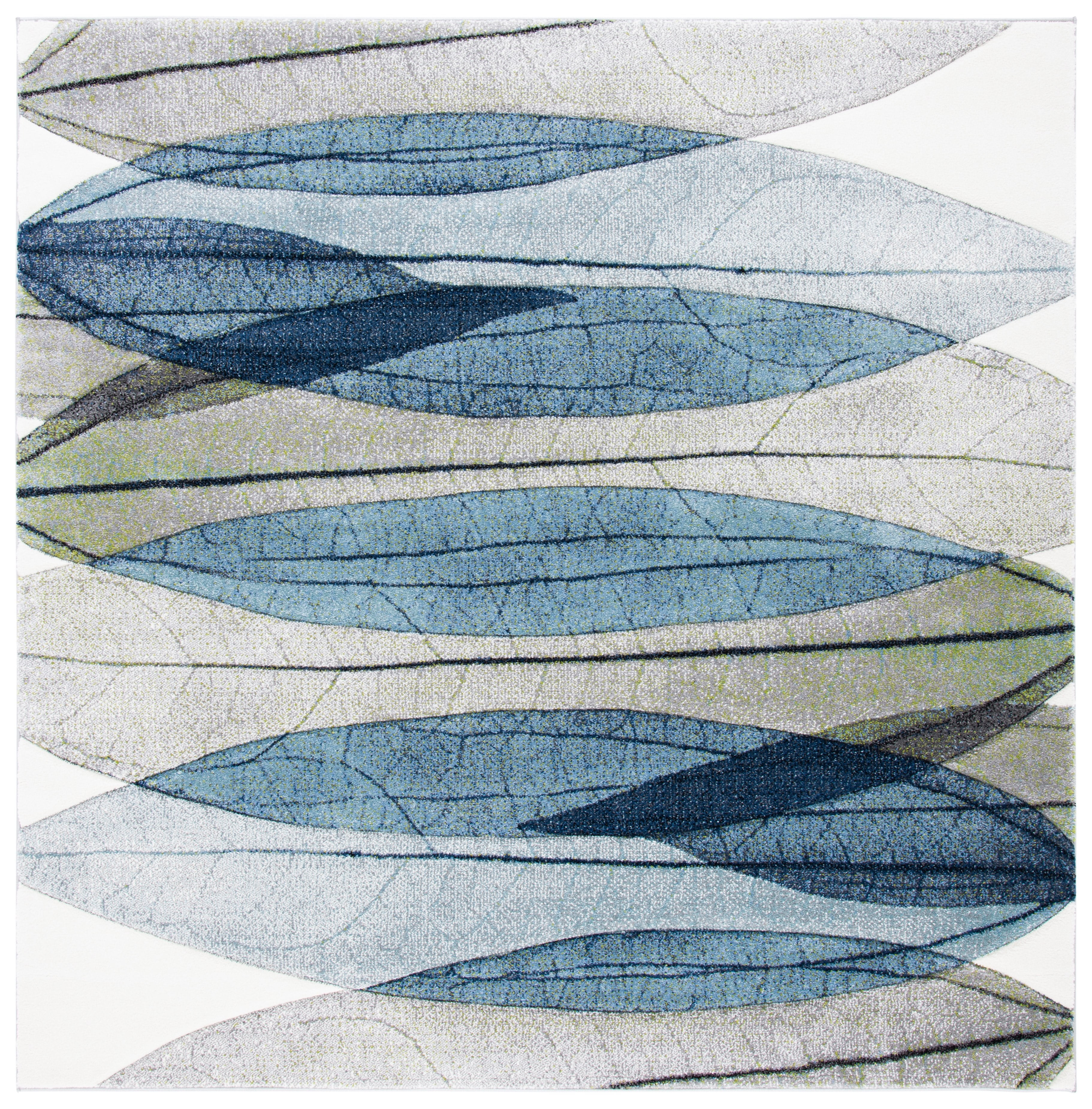 SAFAVIEH Hollywood Dalia Abstract Area Rug, Ivory/Blue/Green, 10' x 10 ...
