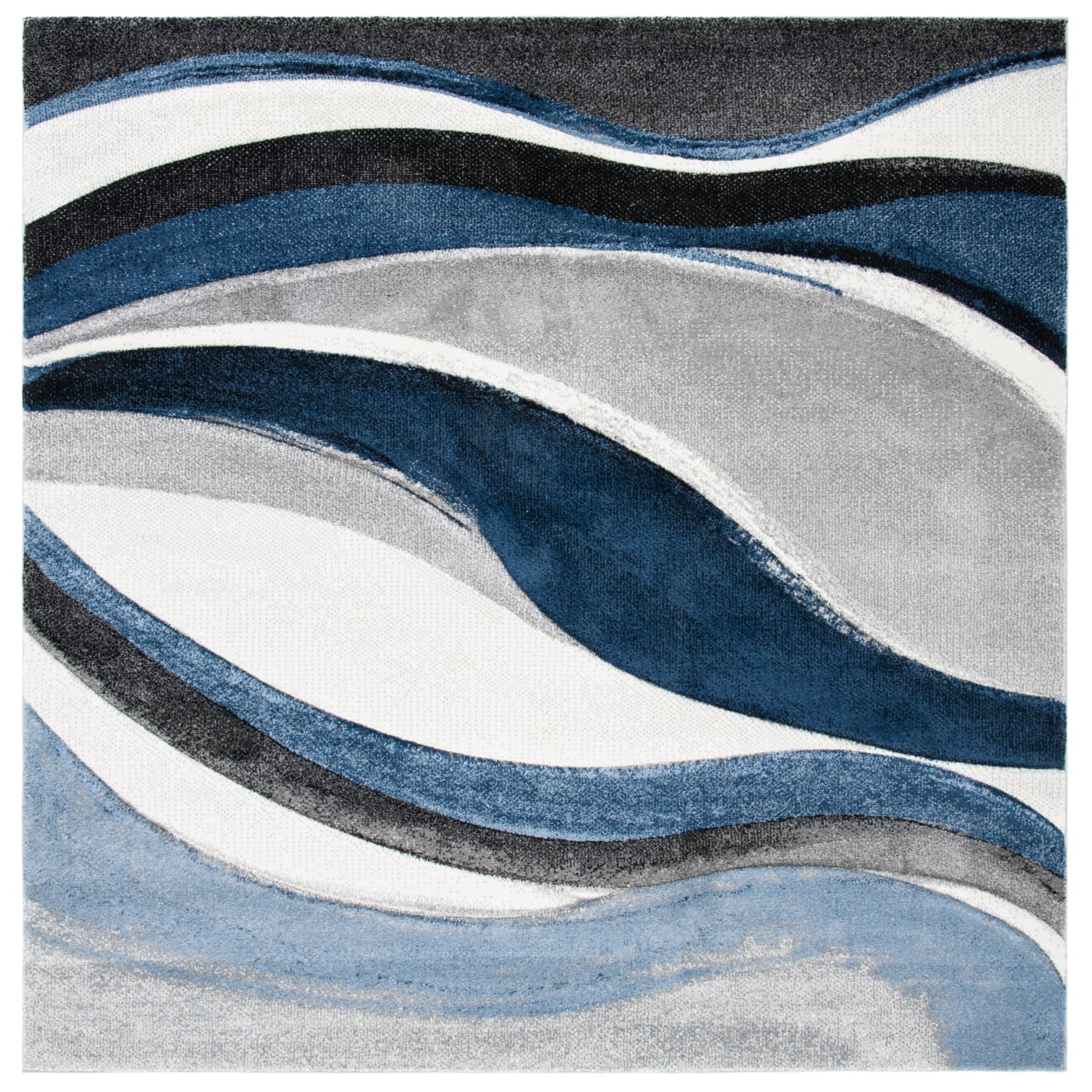 SAFAVIEH Hollywood Dalton Abstract Area Rug, Grey/Blue, 6'7" x 6'7 ...