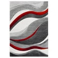 SAFAVIEH Hollywood Dalton Abstract Area Rug, Grey/Red, 4' x 6 ...